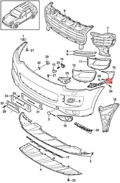 Porsche Cayenne 92a Front Bumper Left Bracket 95850504901 Genuine for ...