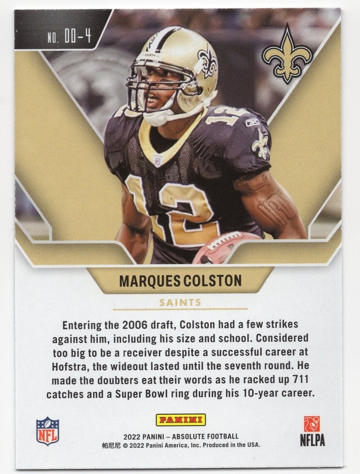 2022 Panini Absolute Marques Colston #DD-4 New Orleans Saints | eBay