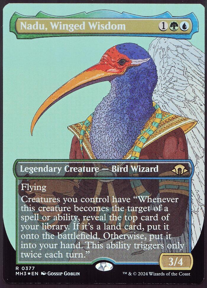 Nadu, Winged Wisdom - 377 Borderless Foil MTG MH3 | eBay