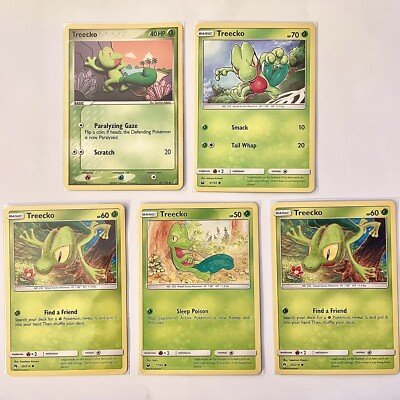 Pokémon TCG: 5x Treecko (Lost Thunder, Celestial Storm, Crystal ...