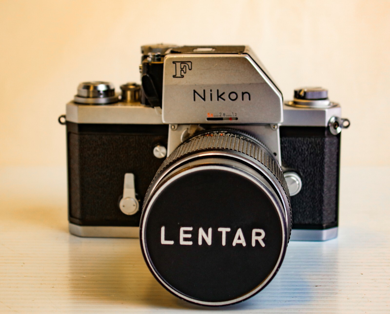 NIKON F VINTAGE 35MM SLR FILM CAMERA SILVER BODY TELE-LENTAR LENS 1:2.8 ...