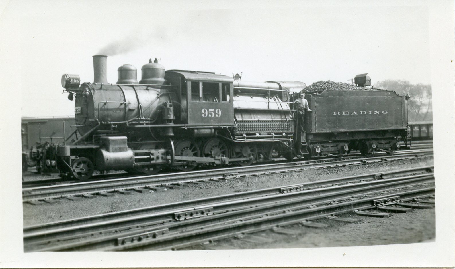 6D201 RP 1937 READING RAILROAD CAMELBACK LOCOMOTIVE #959 MINE HILL JCT ...