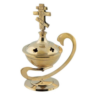 Engraved Brass Christian Orthodox Incense Burner Censer with Cross ...