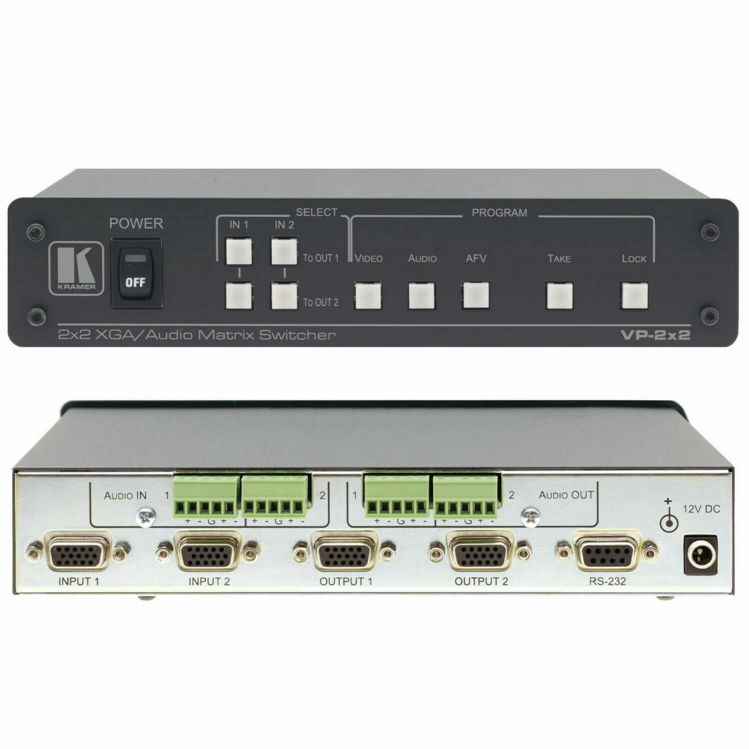 KRAMER VP-2X2 KRAMER SWITCHER 2X2 XGA & (B) AUDIO MATRIX | eBay