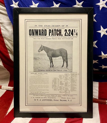 Vintage 1920s Onward Patch Harness Horse Racing Poster Son Of Dan Patch ...