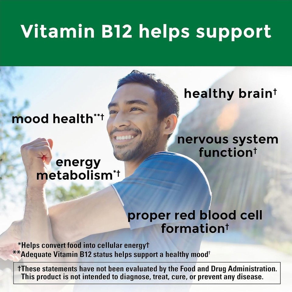Nature Made Vitamin B12 1000 Mcg, Easy to Take Sublingual B12 for ...