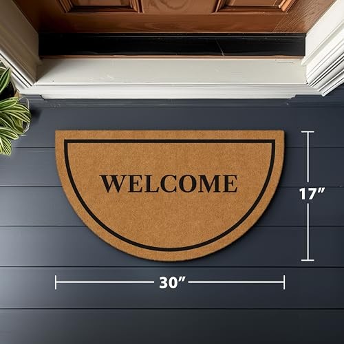Natural Coco Coir Doormat Welcome Mat for Front Door & Outdoor Entrance ...