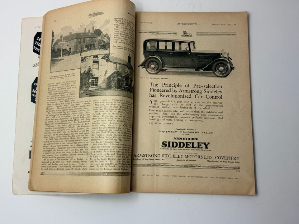 The Autocar Magazine Jan 27 1933 Vintage Automotive Publication Monte ...