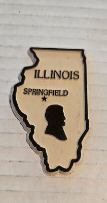 ILLINOIS State Shaped SPRINGFIELD Fridge Magnet Souvenir 1.5" x 2.5 ...