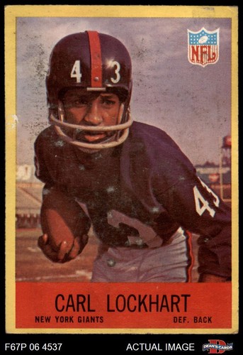 1967 Philadelphia #115 Carl Spider Lockhart Giants-FB AUTHENTIC | eBay