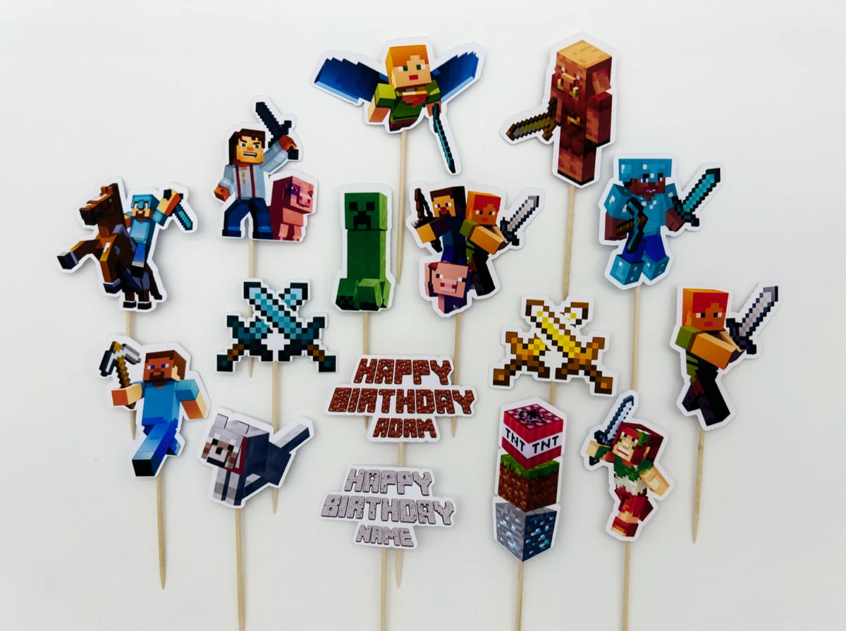 Minecraft Birthday Cake Toppers