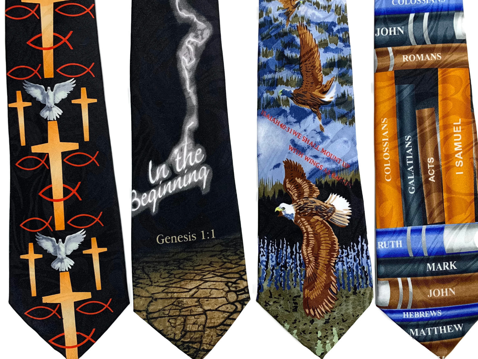 Steven Harris Pack Of 4 Christian Neckties Jesus Religious Neck Ties | eBay