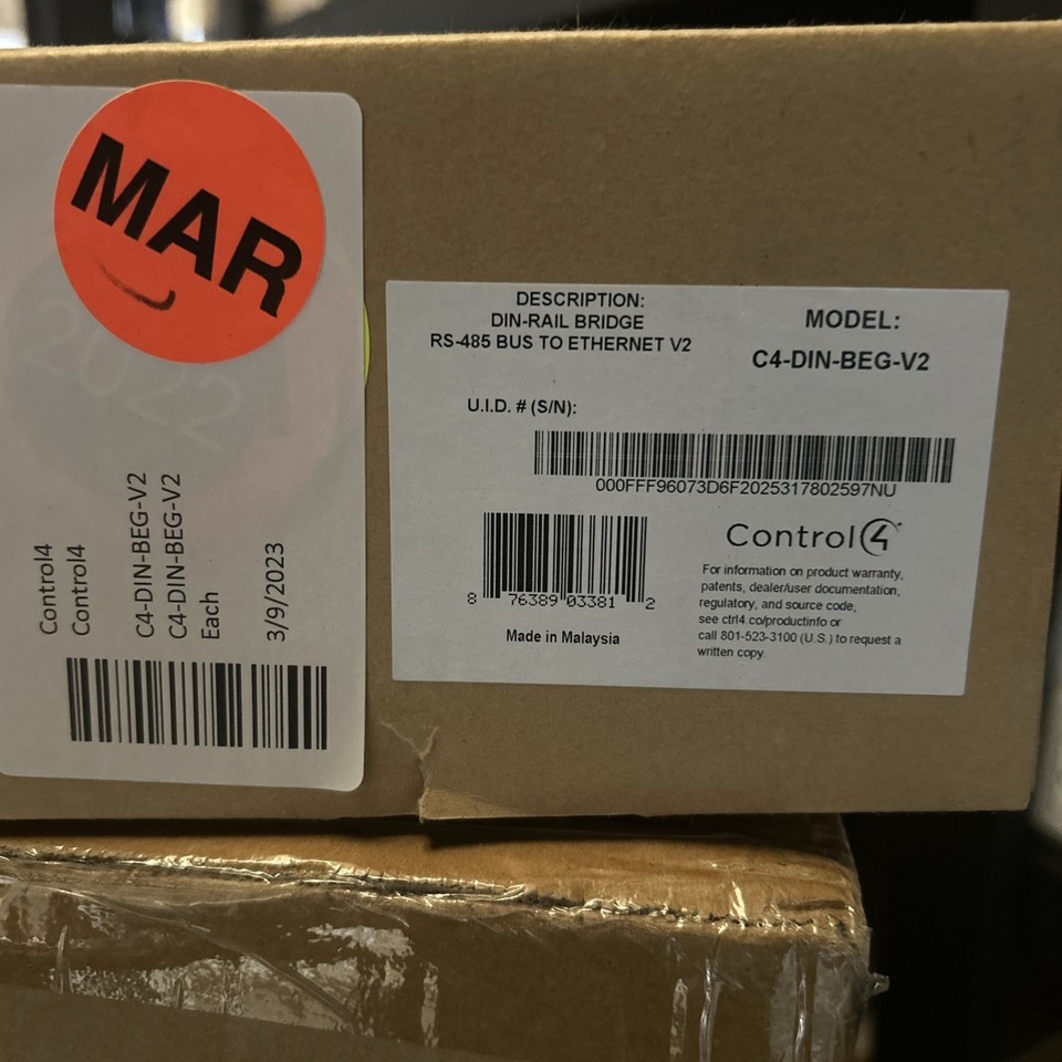 Control4 C4-DIN-BEG-V2 DIN-Rail Bridge RS485 BUS to Ethernet V2 - NEW ...