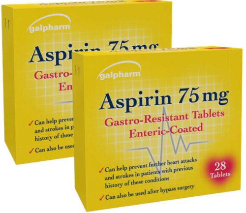 ASPIRN 75mg GASTRO-RESISTANT CARDIO HEART PAIN RELIEF ENTERIC COATED ...