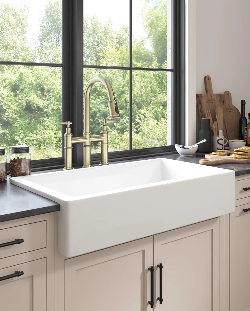 White Farmhouse Kitchen Sink