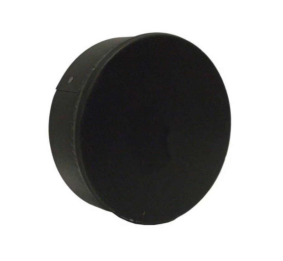 6" Round Black Stove Pipe Duct Cap Single Wall Steel 24-Gauge ...