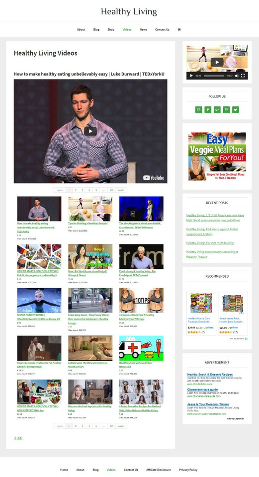 * HEALTHY LIVING * store blog affiliate website business for sale AUTO ...