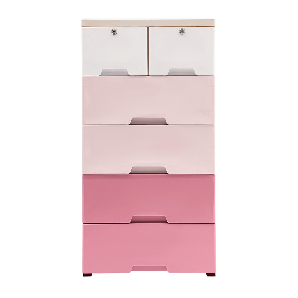 Bedroom Floor Cabinet Plastic Free Standing Storage Organizer w/ 6 ...