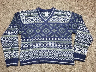 Columbia Woman's Large Fair Isle Shetland Wool Button Front Cardigan ...