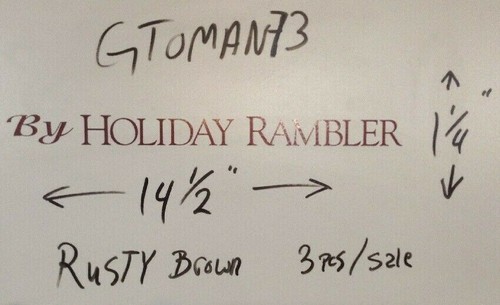 3pcs BY HOLIDAY RAMBLER CAMPER LOGO RV DECAL SMALL 14.5"X1.25" RUSTY ...