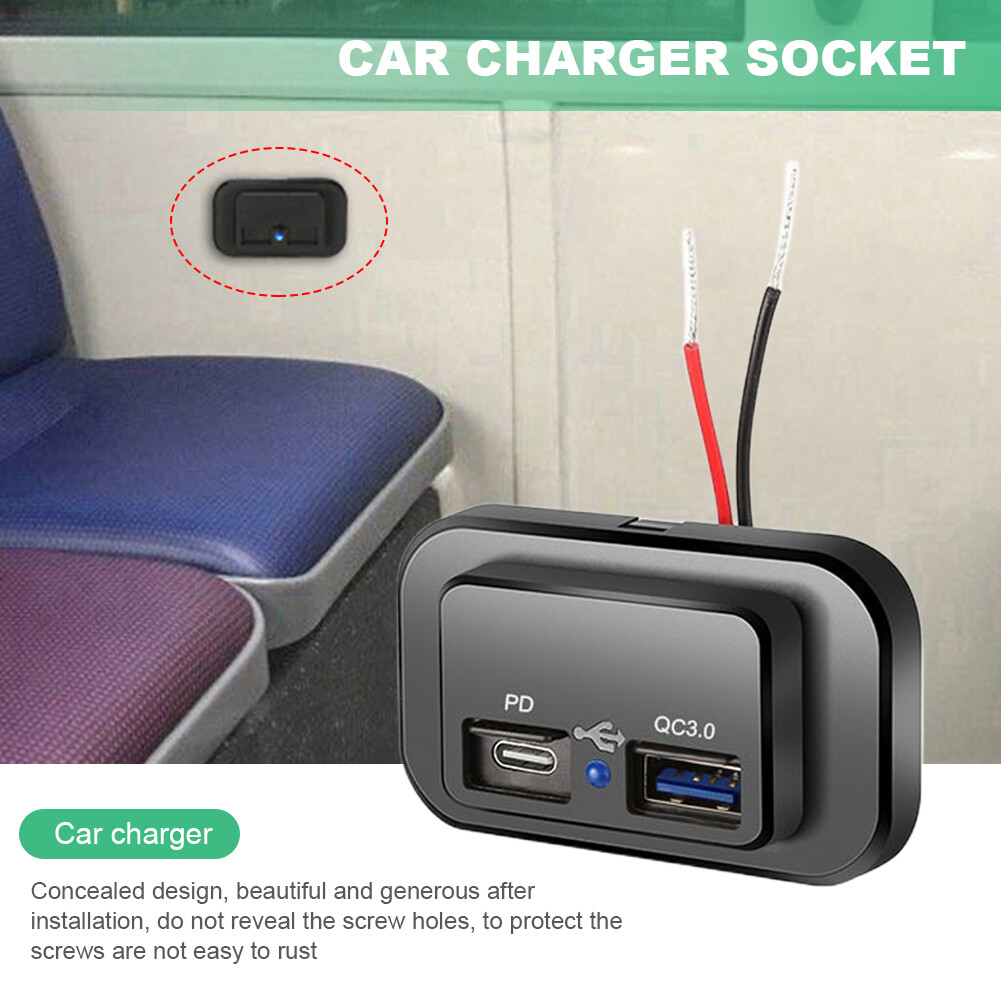 Dual USB Car Charger Socket 12V 24V Car Power Socket Charger Adapter ...