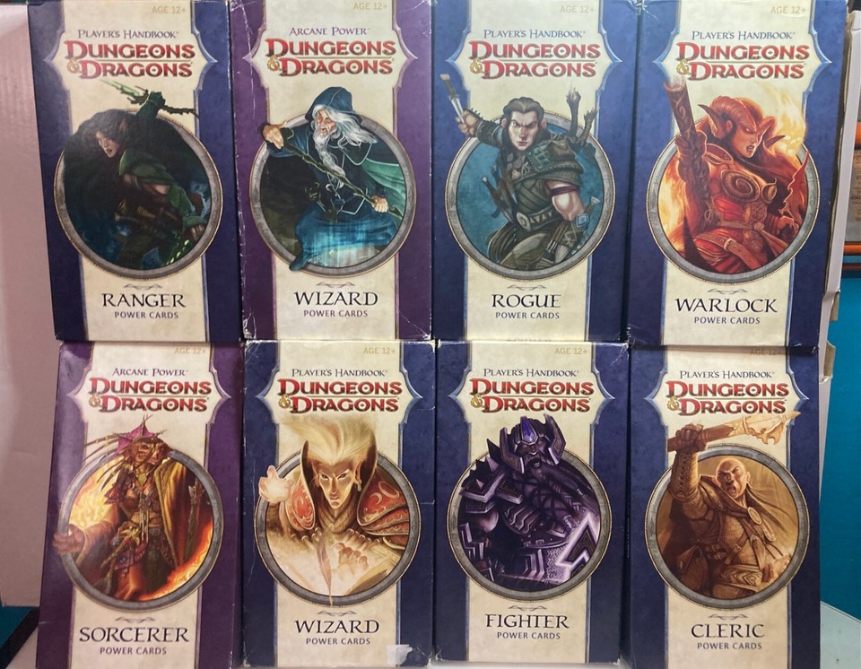 POWER CARDS LOT - 8 DIFFERENT D&D 4th Edition 4E Player's Handbook ...