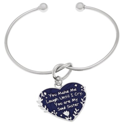Soul Sister Infinity Knot Bracelet- Silver , silver and blue heart ...