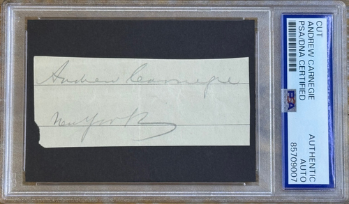 ANDREW CARNEGIE Signed Autograph 3.5" x 2.5" New York PSA/DNA Slab ...