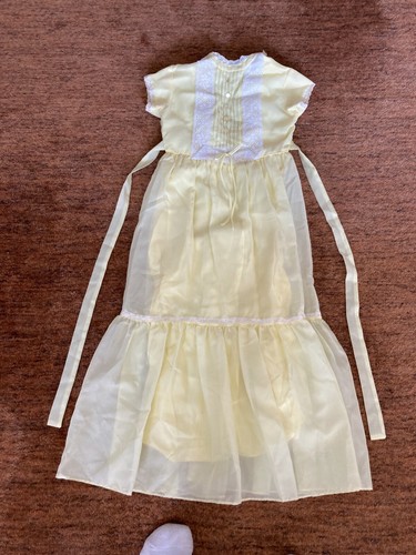 yellow flower girl gown size 10 chiffon over acetate empire waist w ...