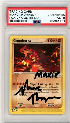PSA Signed Marc Thompson Groudon EX 002 Black Star Promo 2003 Pokémon E ...