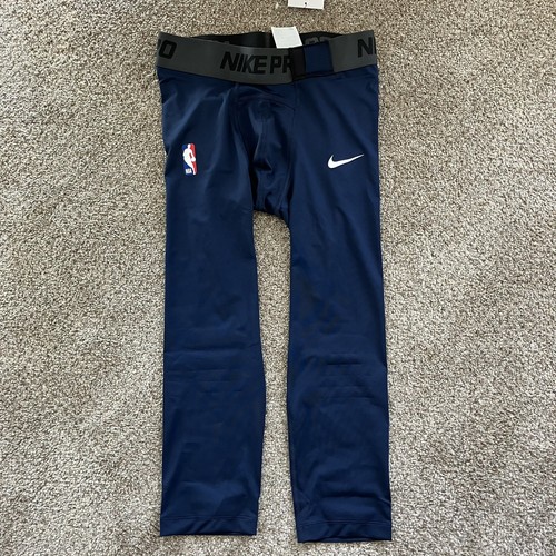 Nike Men’s Size Med Pro NBA Player Issued 3/4 Compression Tights Navy ...