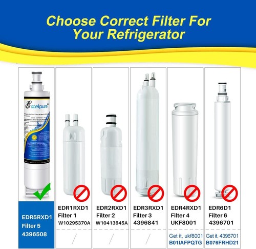 4396508 Refrigerator Water Filter Replacement for Whirlpool EDR5RXD1 ...
