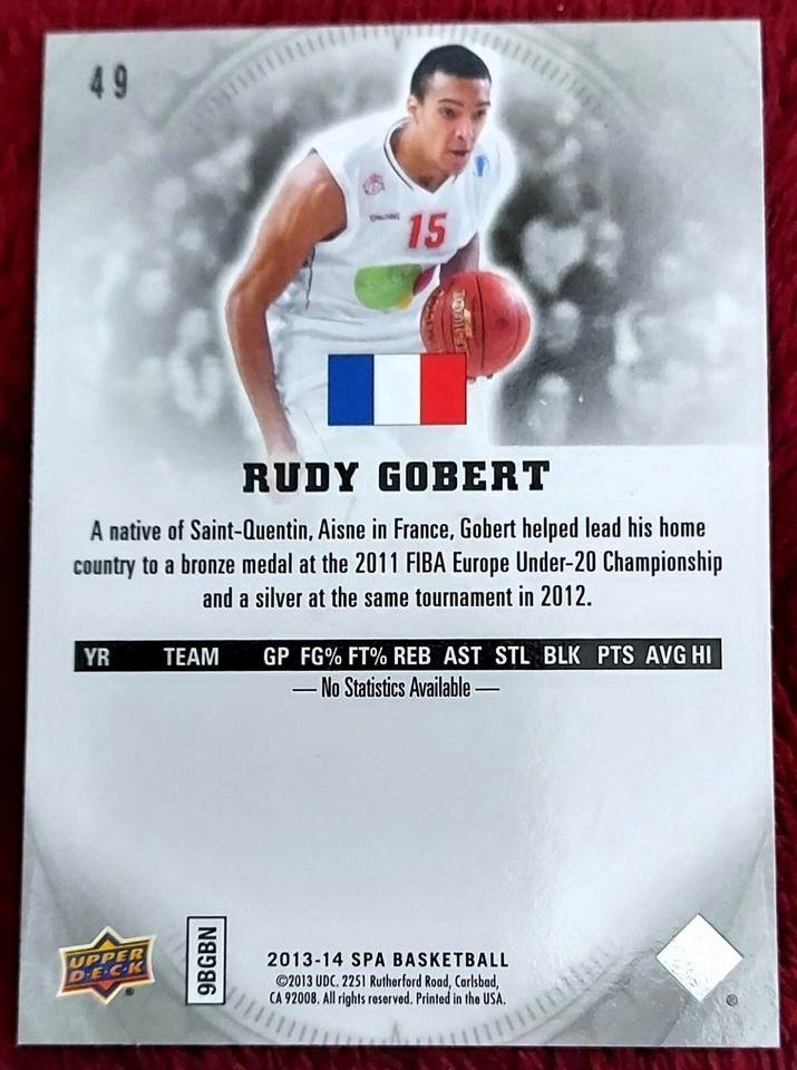 2013-14 SP Authentic Rudy Gobert RC #49 Rookie NM/MT France Wolves | eBay