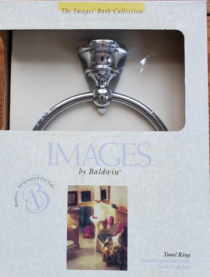 BALDWIN Premium Towel Ring EDGEWATER 3504-260 Polished Chrome Finish ...