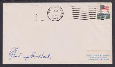 Philip A. Hart (1912-1976), US Senator from Michigan, autograph on 1968 ...