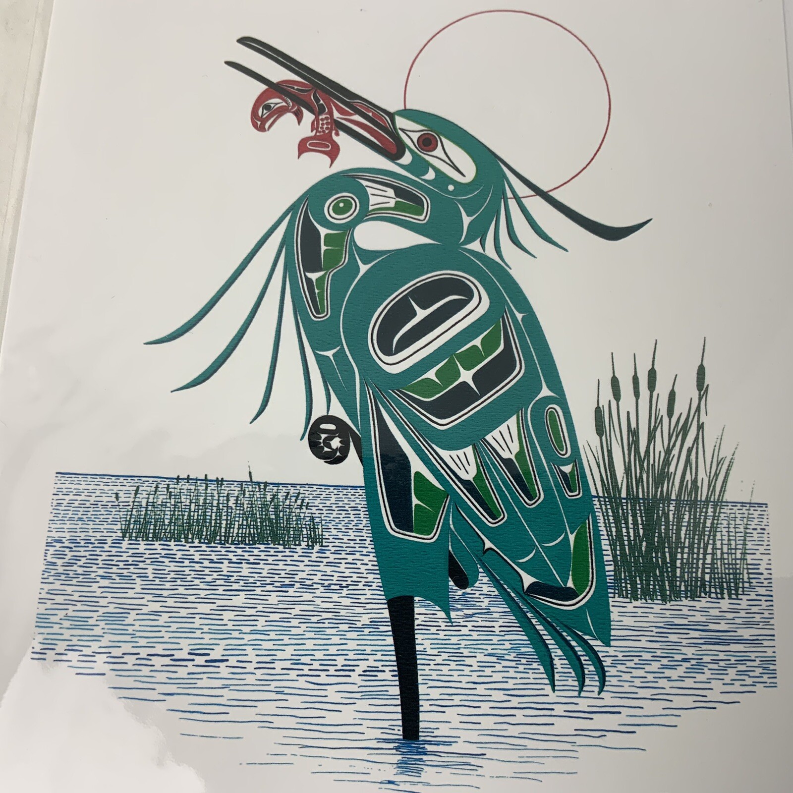 Richard Shorty Northern Yukon Native Tribe Art Card “Green Heron ...