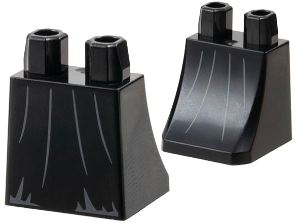 Lego New Black Minifig Lower Body Skirt Dark Bluish Gray Pleats ...