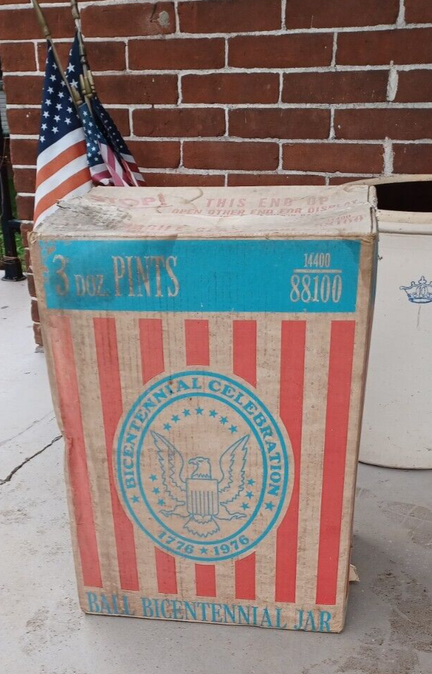 Bicentennial 1776-1976 Ideal Aqua Blue Wire Bail Top Pint Ball Mason ...