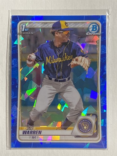 ZAVIER WARREN brewers 2020 Bowman Chrome Draft Sapphire #BD97 (BB2) | eBay