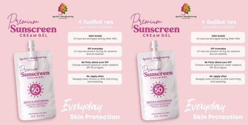 2 pieces SPF 50 Ayesha PREMIUM SUNSCREEN Cream GEL for FACE UVA UVB ...