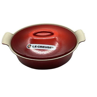 Le Creuset #28 Red Ombré Oval Heritage Enamel Cast Iron Dutch Oven w ...