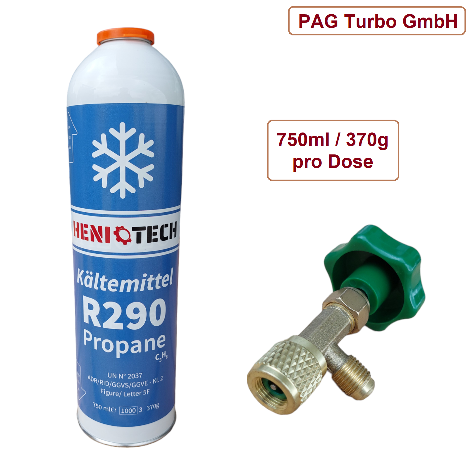 Kältemittel R290 370G/750ml Propan Einwegdose optional Eckventil für ...