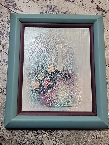 Original 8x10 Oil Painting Impasto Candle by Artist Eve Turner Floral ...