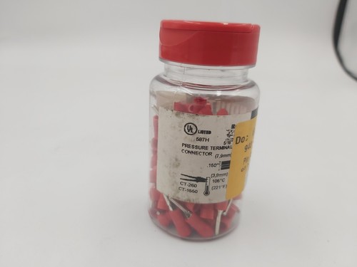 100 Pcs PANDUIT SPECIALTY TERMINALS PV18-P47-CY Red 18-22AWG WIRE PIN ...