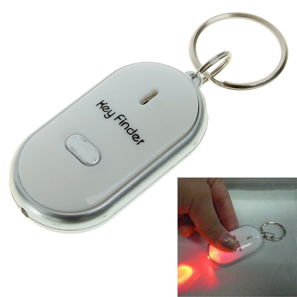 New White LED Light Keys Finder Lost Thing Locator Whistle Sound Sensor ...