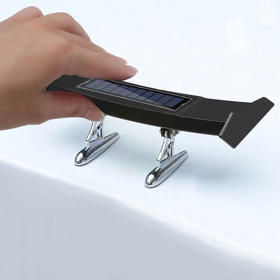 Car Solar Tail Light Rear Spoiler LED Flash Red Lamp Safety Warning ...