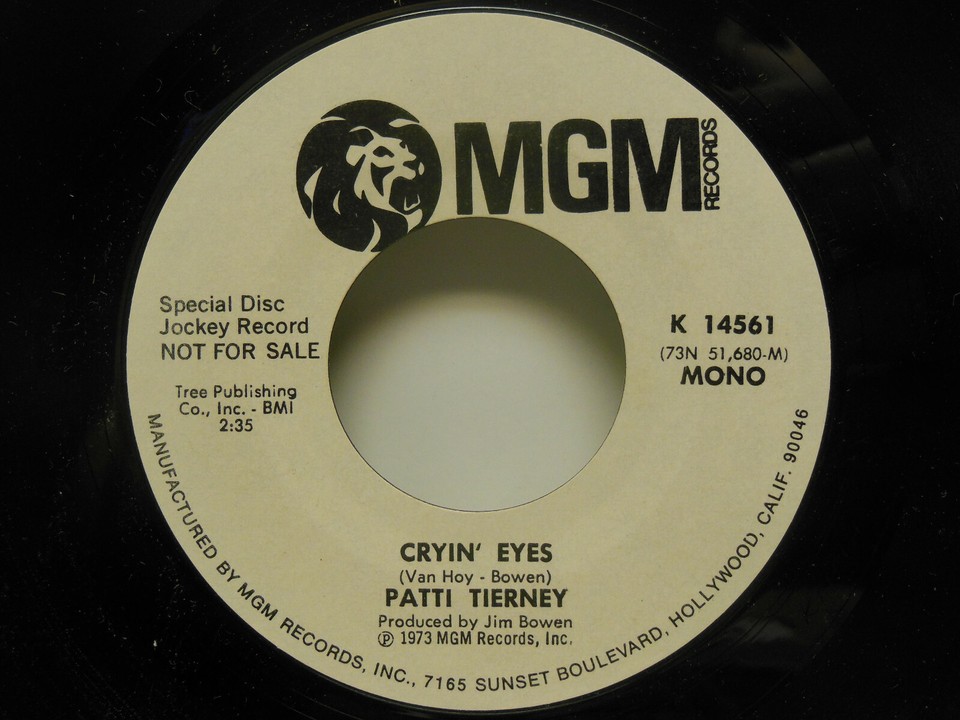 Promo! Patti Tierney: Cryin' Eyes / Mono, 45 RPM EX (E1) | eBay