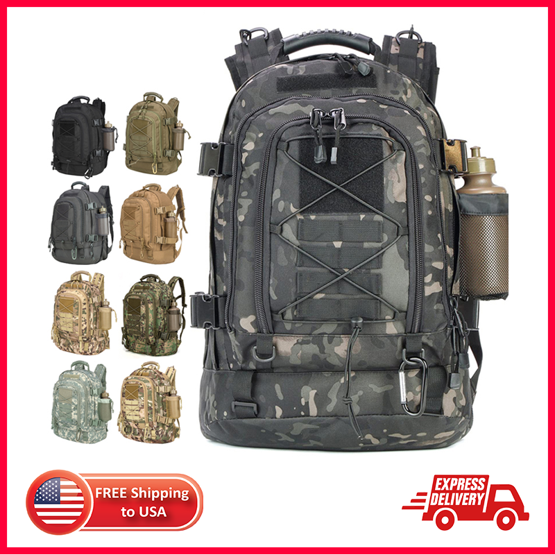 60L Military Molle Camping Backpack Tactical Camping Hiking Travel Bag ...