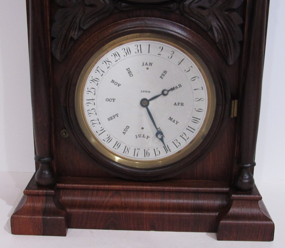 Antique E.N. Welch "Italian" Double Dial Lewis Perpetual Calendar Clock ...