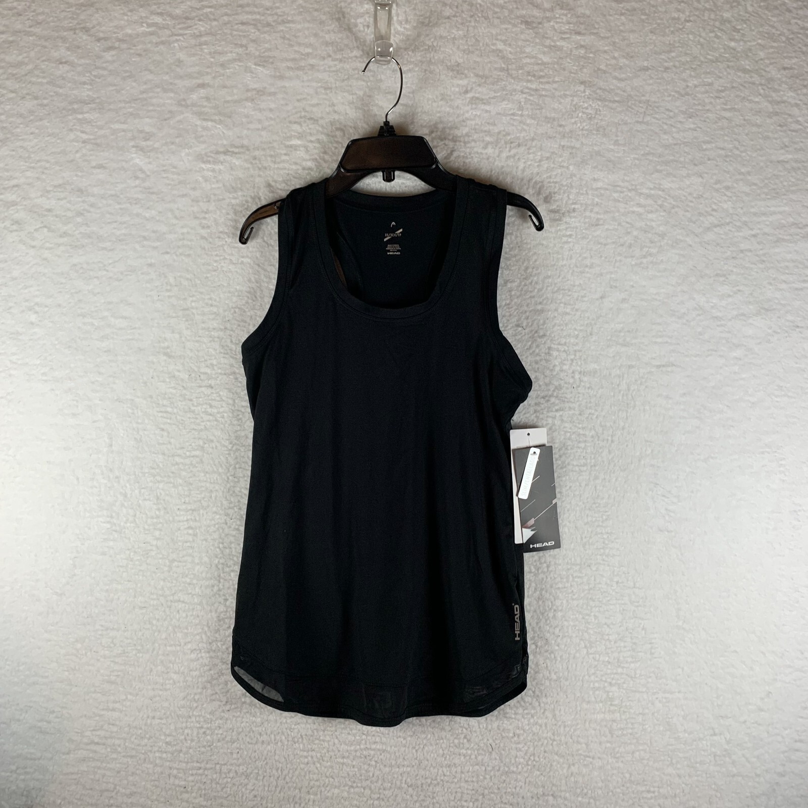 HEAD Top Women XS Black Polyester Stretch Scoop Neck Propel Racerback ...